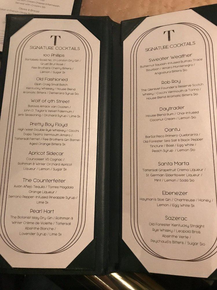 Menu at The Treasury at Hotel on Phillips pub & bar, Sioux Falls