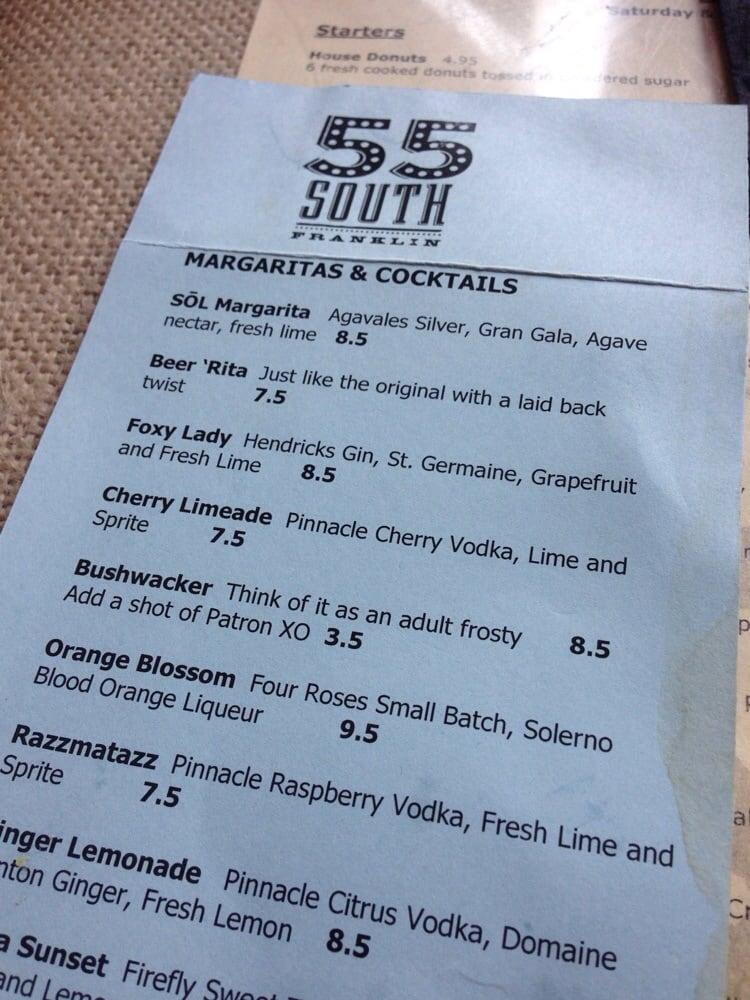 Menu at 55 South pub & bar, Franklin, 403 Main St