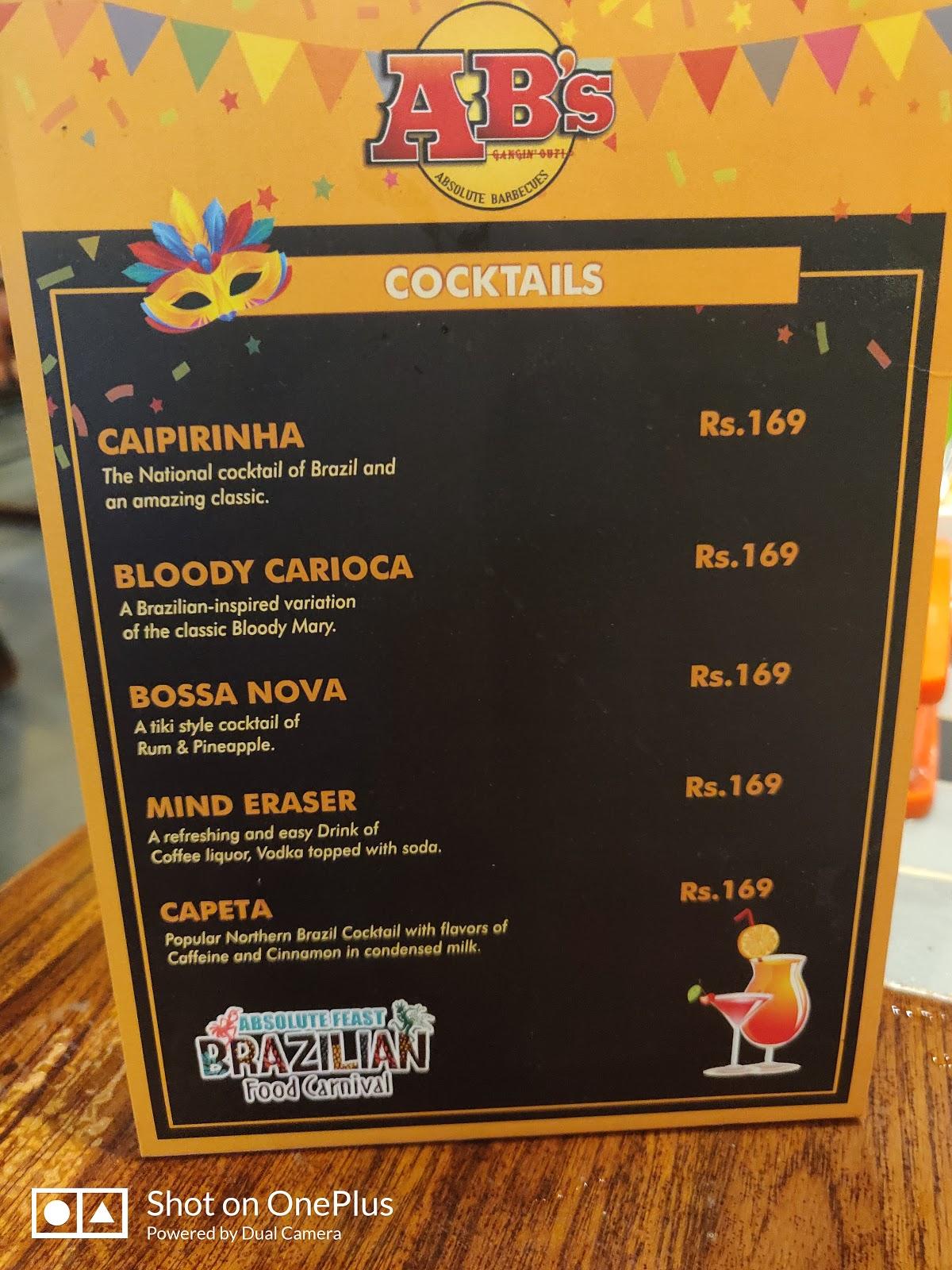 Menu at AB's - Absolute Barbecues BTM Layout, Bangalore, Bengaluru, 2nd ...