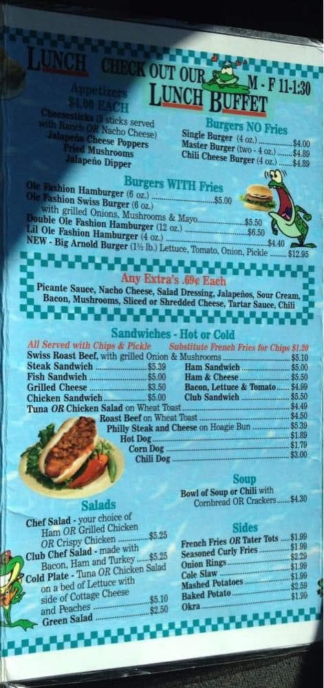 Menu at Arnold's Family Restaurant, Lone Star, 206 N Main St