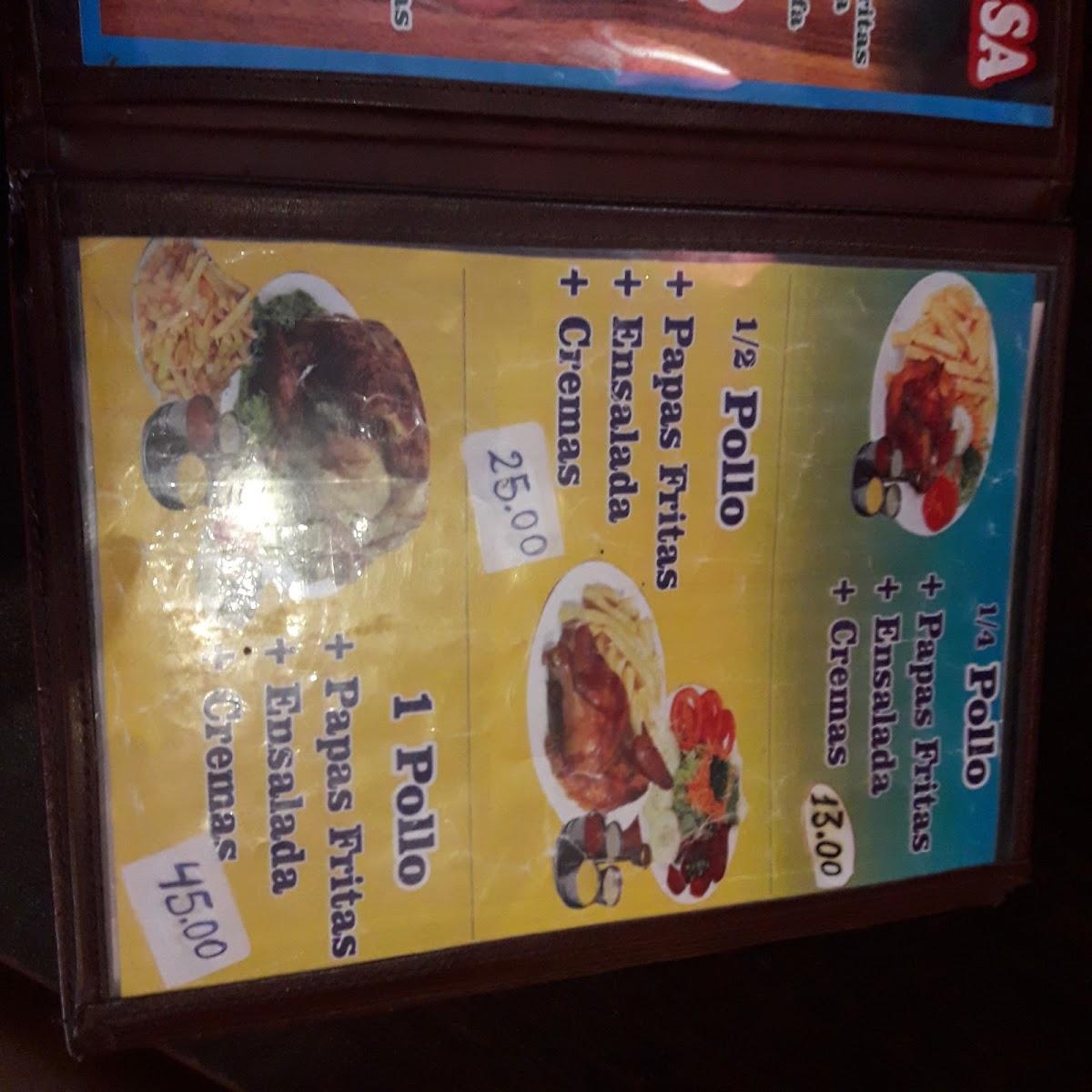 Carta del restaurante El Mostrito, Santa Anita
