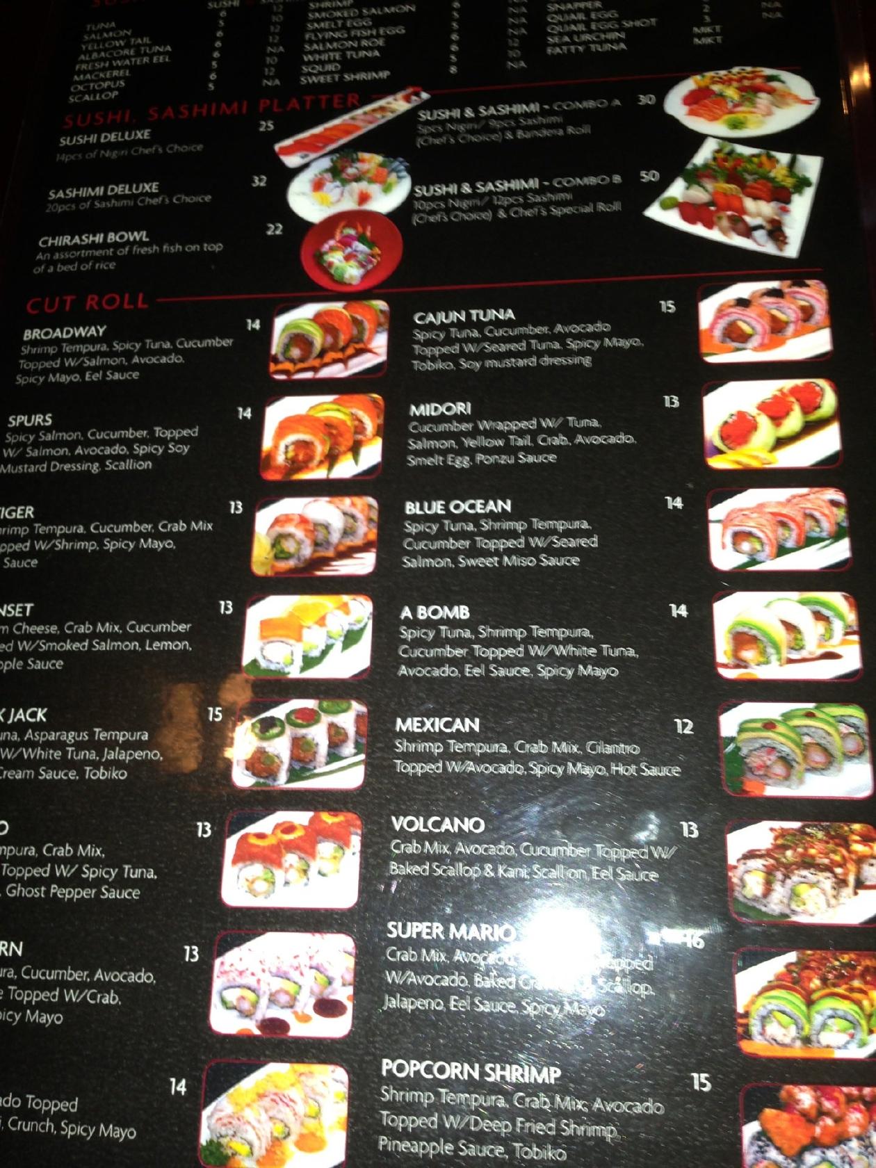 Menu at Osaka Japanese Steak & Sushi Bar, Alamo Heights, Broadway