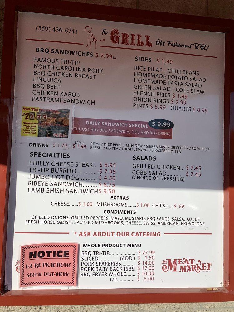 Menu at The Meat Market BBQ, Fresno