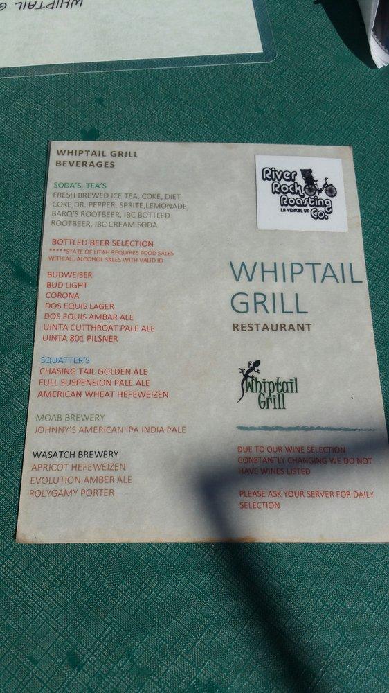 Menu at Whiptail Grill restaurant, Springdale