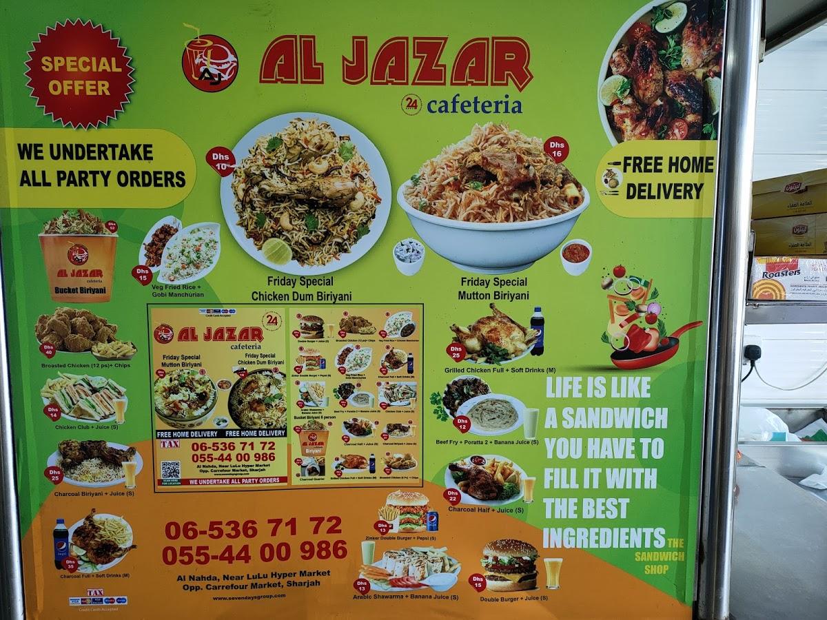 Menu at Al Jazar Cafeteria, Sharjah, Al Nahda Residential Tower Block A