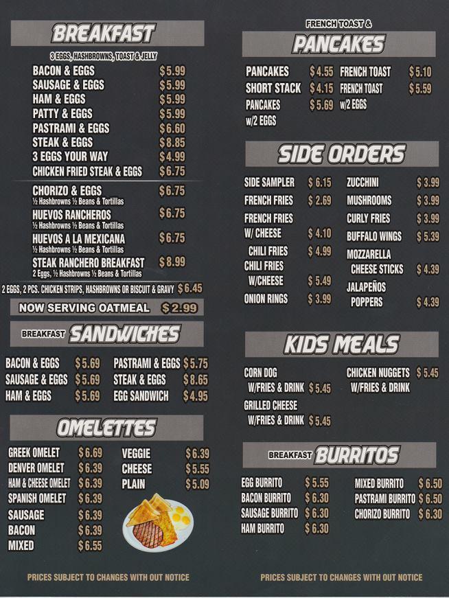 Menu at Hot Off the Grill fast food, Huntington Beach, Bolsa Chica St