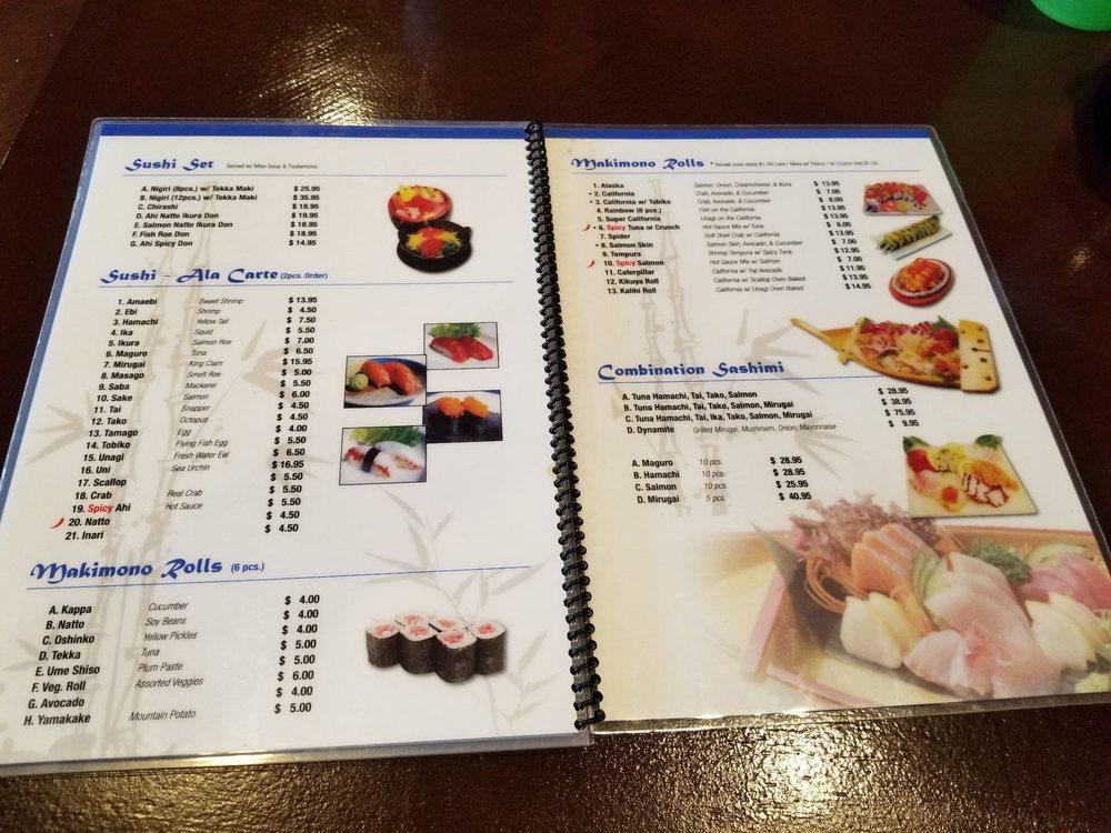 Menu at Kikuya Restaurant, Honolulu, 1315 N King St