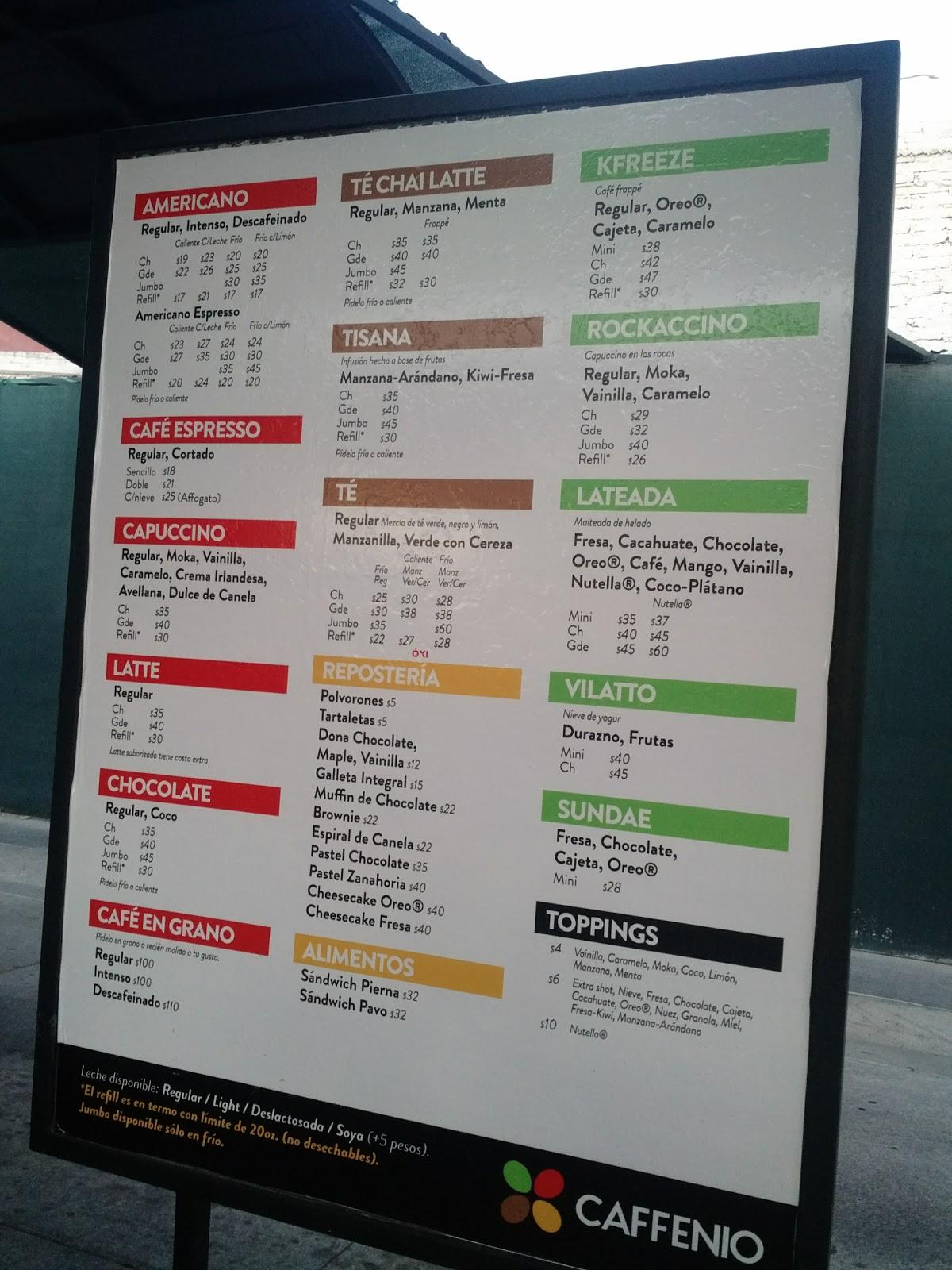 Menu at CAFFENIO Rosales cafe, Los Mochis, Blvd. Antonio Rosales ...