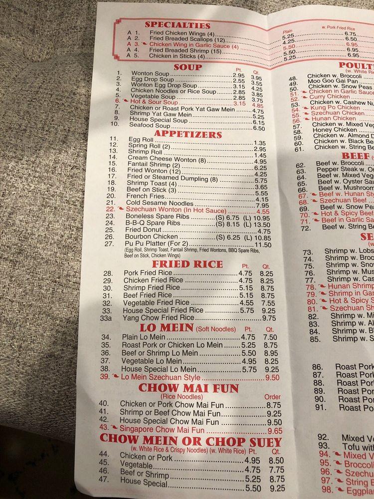 Menu at China Chef restaurant, Odessa