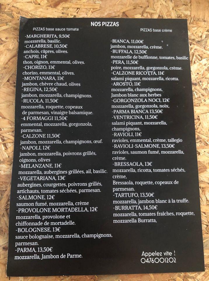 Menu au Pizzeria Trattoria Bella, Corenc