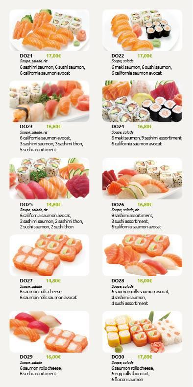 Menu at Simple sushi restaurant, Montrouge