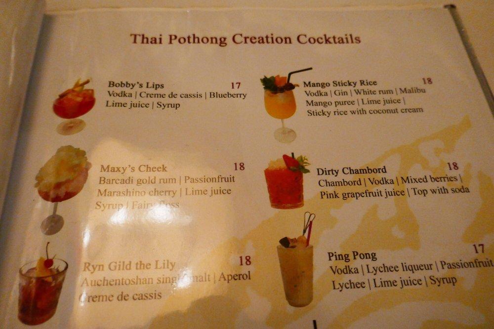 Menu at Thai Pothong Restaurant, Newtown
