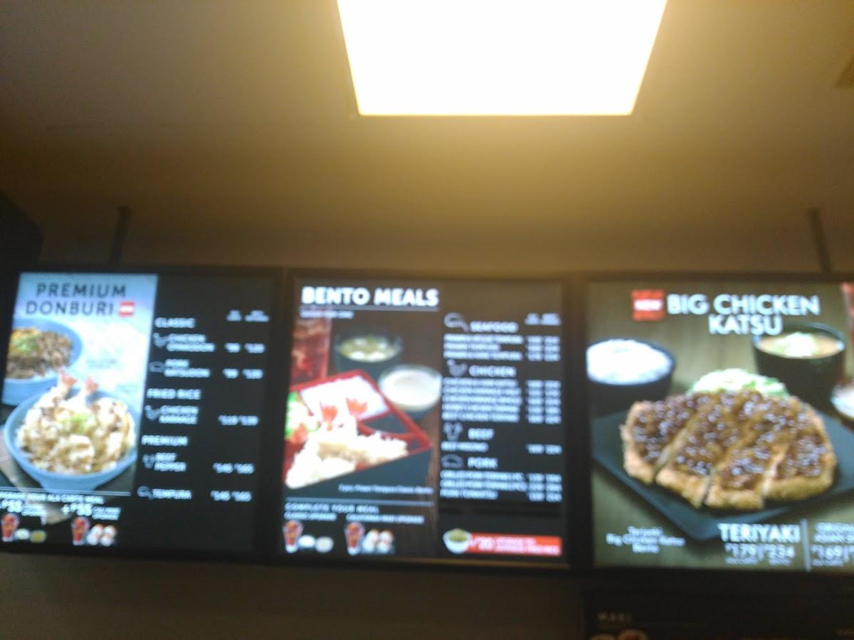 Menu at Tokyo Tokyo - Festival Mall fast food, Muntinlupa, G/F