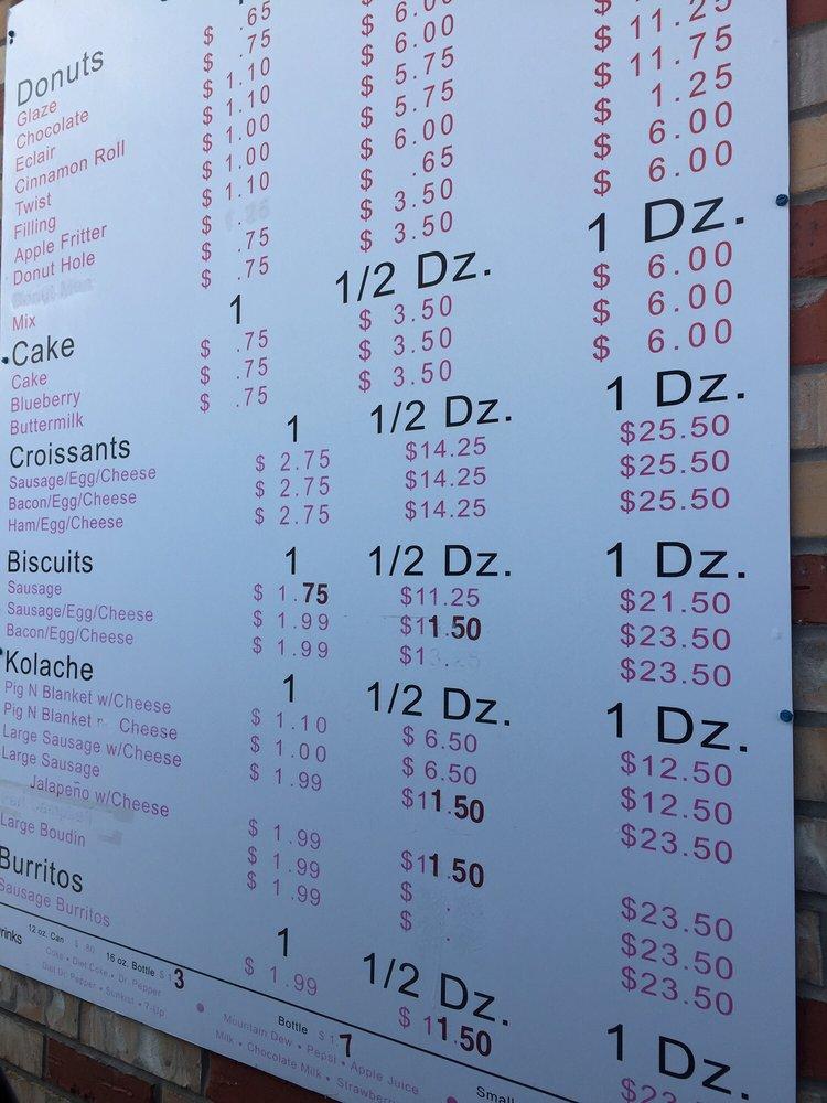 Menu at Classic Donut restaurant, Hallsville