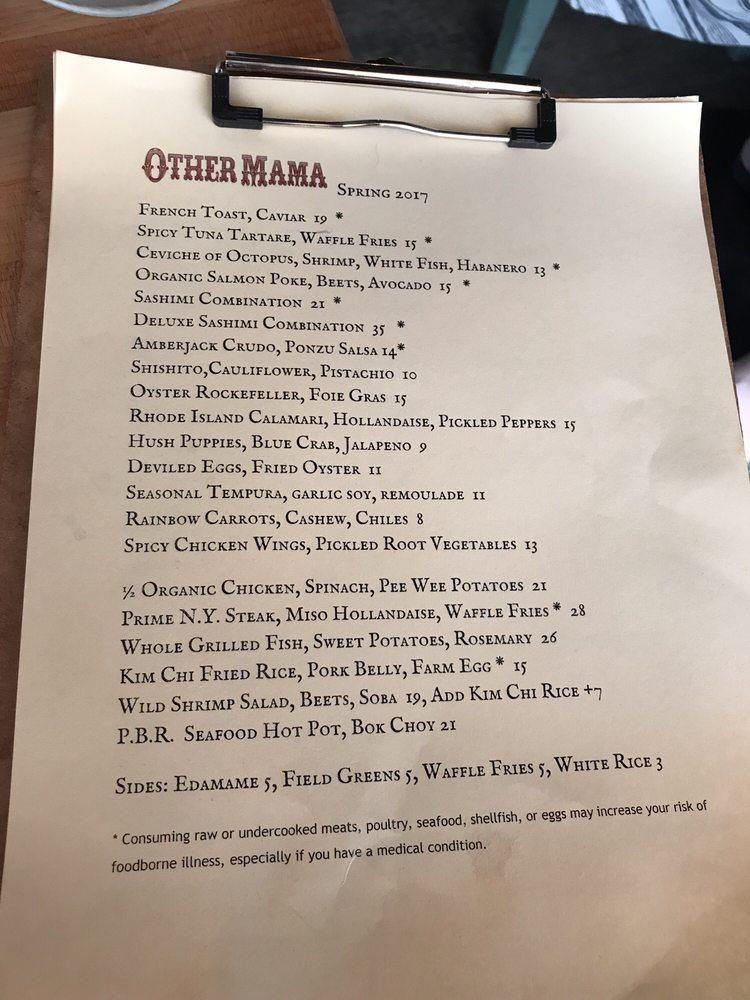 Menu at Other Mama restaurant, Las Vegas, S Durango Dr #6