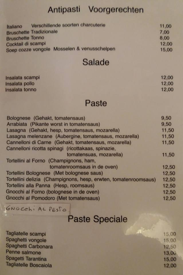 Menu at Pizzeria Da Paolo, Bilzen, Hasseltsepoort 12
