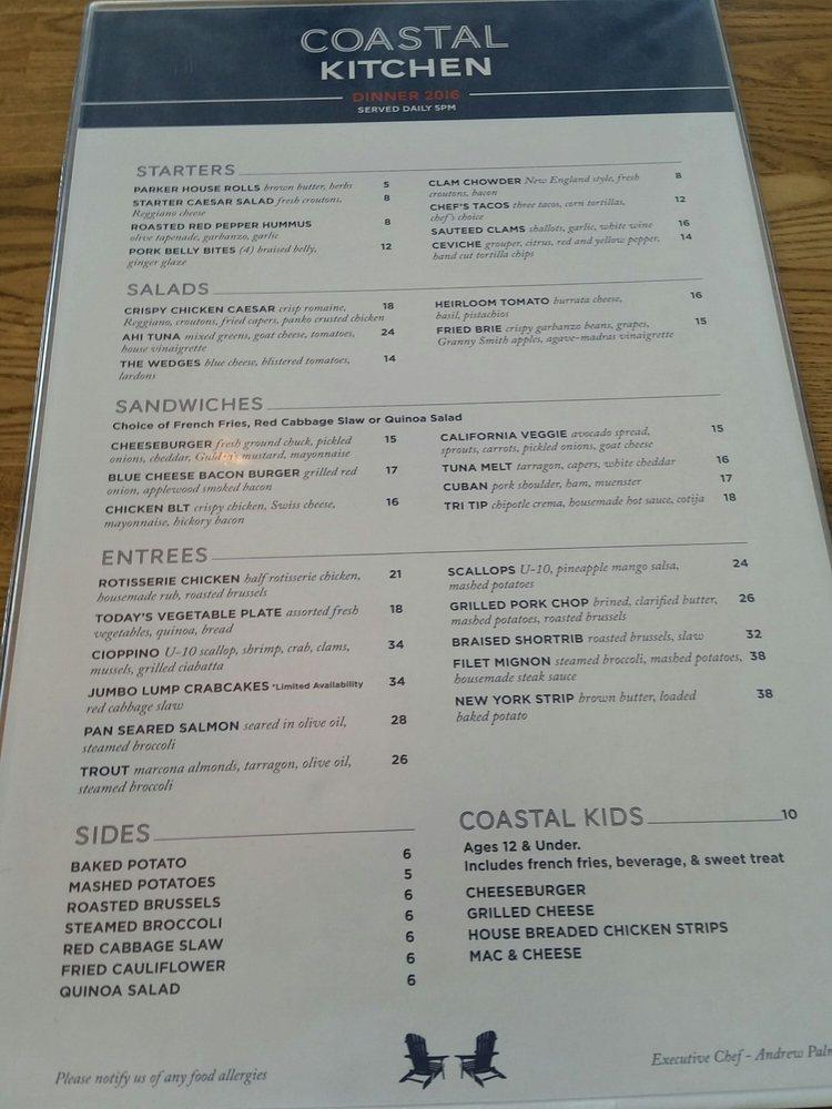 Menu at Coastal Kitchen pub & bar, Dana Point