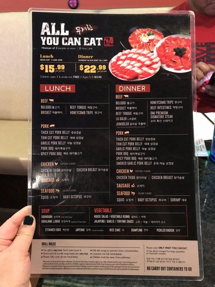Menu at Omi Korean Grill & Bar(Arlington), Arlington