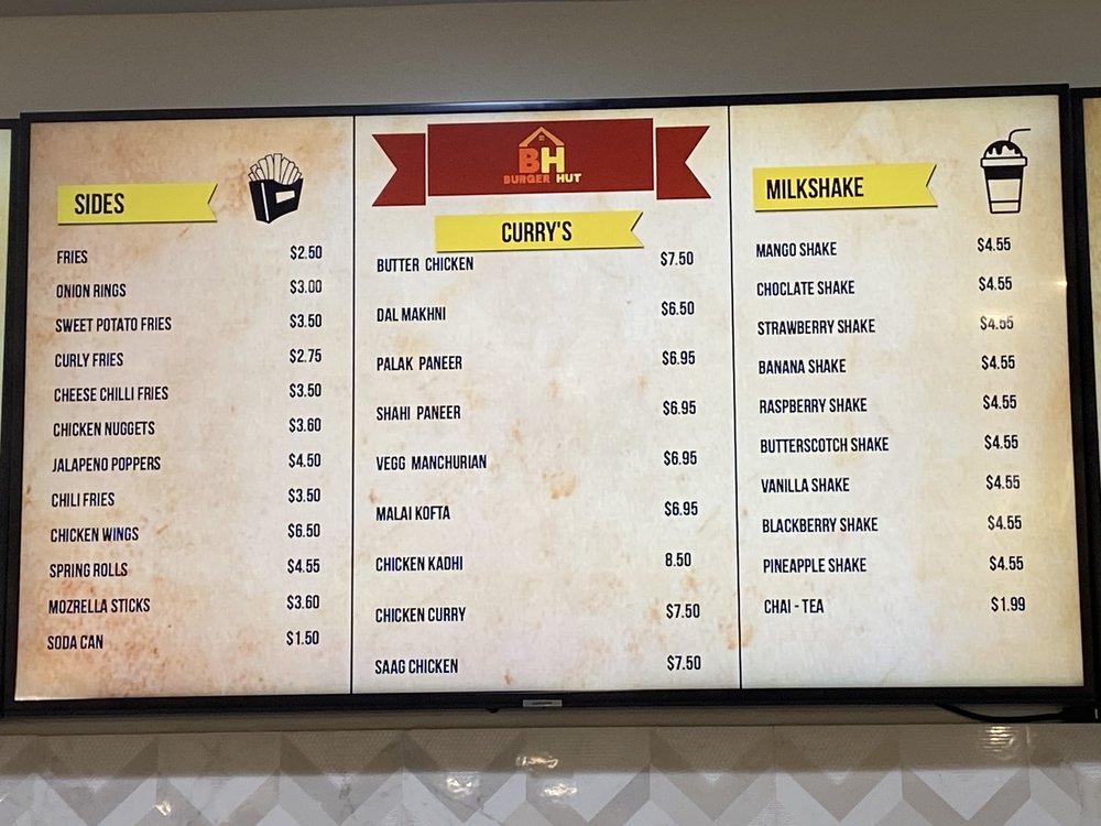 Menu at Burger and Kabob Hut restaurant, Bellevue