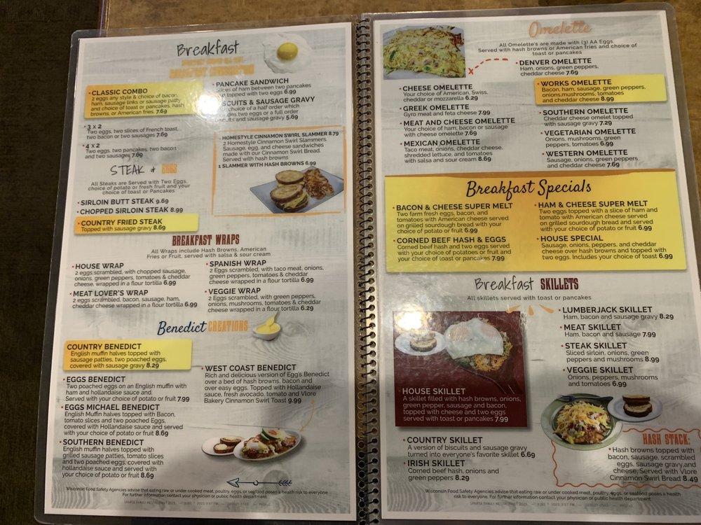Menu at Sparta Family Restaurant, Sparta