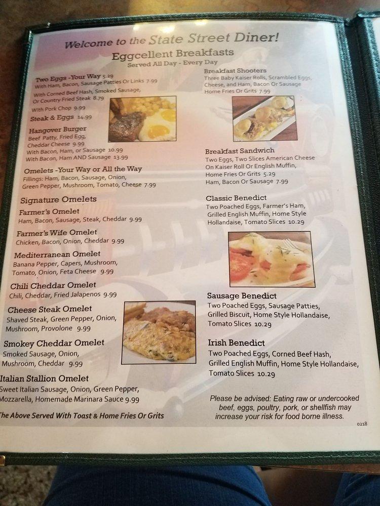Menu at State Street Diner restaurant, Bunnell