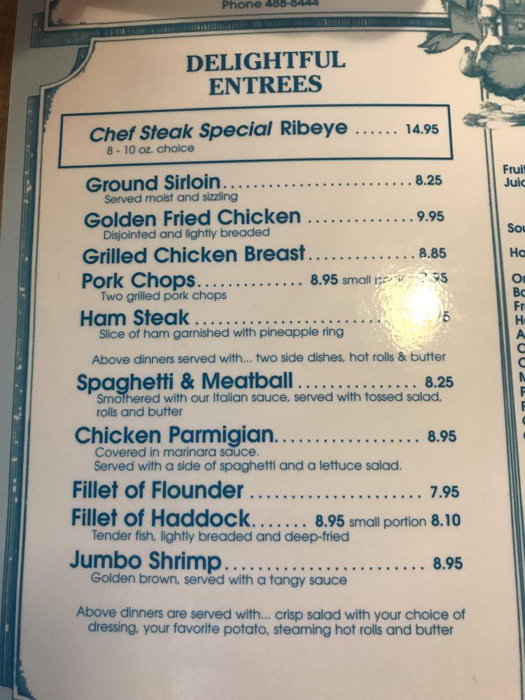 Menu at Chef-O-Nette Restaurant, Columbus