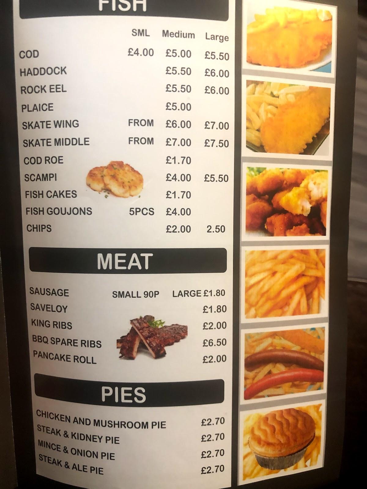 Menu at Jackos fast food, Rochford