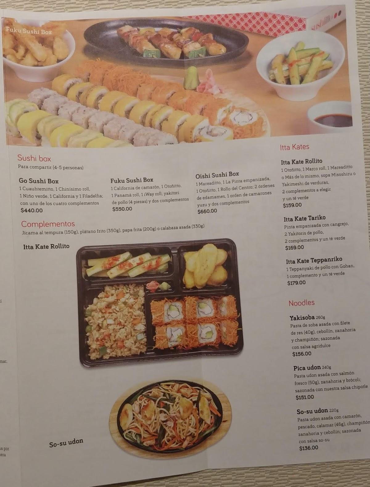 Menu at Sushi Itto Campestre restaurant, Durango