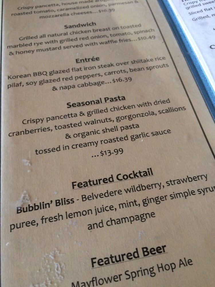 Menu at Tisane Euro-Asian Cafe, Hartford