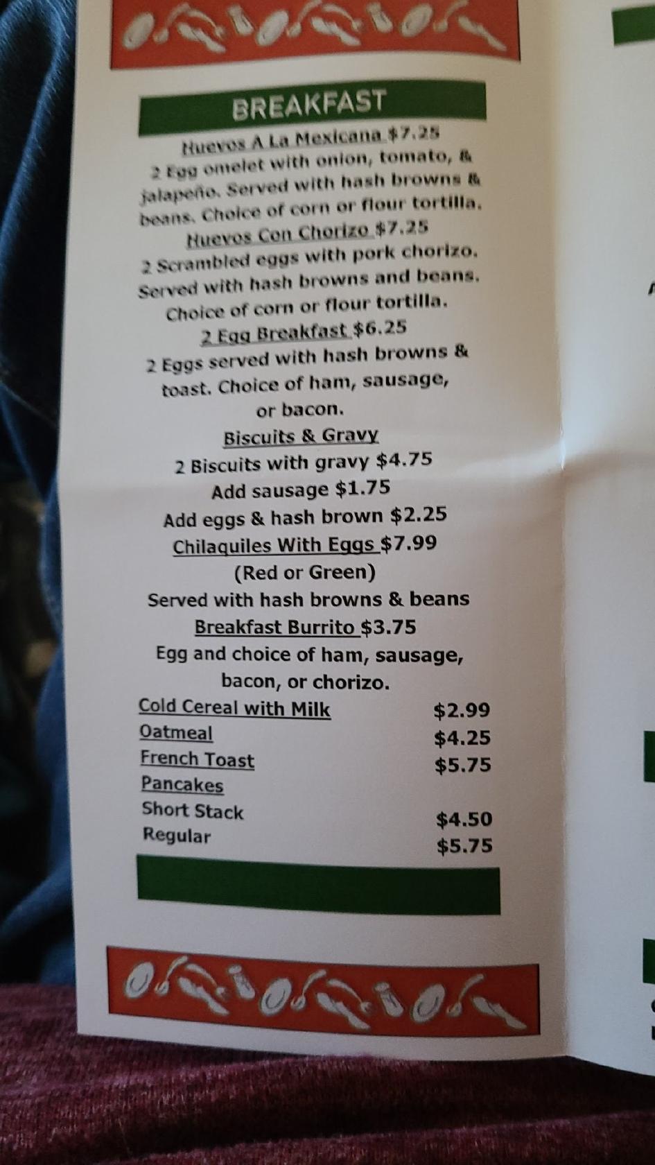 Carta del restaurante Alma's Mexican Kitchen, Deming