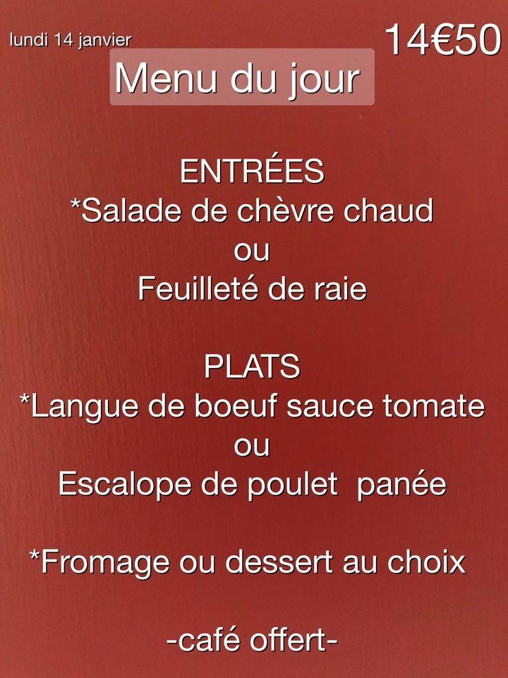 Menu at La Marande restaurant, Autun