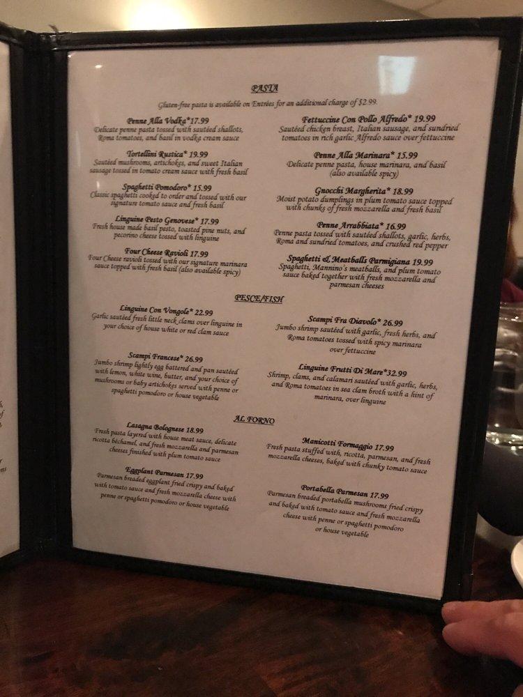 Menu at Mannino's Italian Bistro restaurant, Virginia Beach, Princess ...