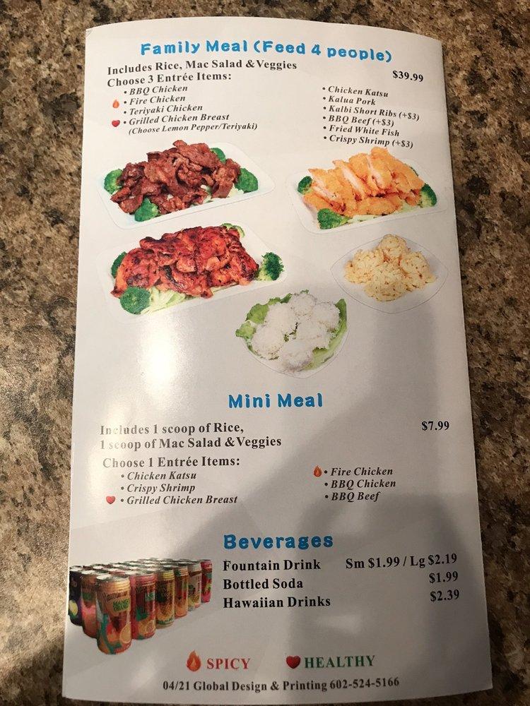 Menu at Maui Hawaiian Grill BBQ, Tempe