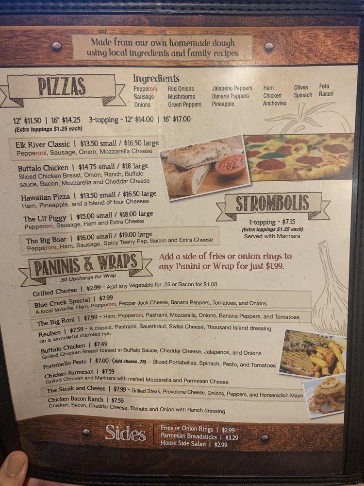 Menu at Roni's Pizza Bar, Elkview, Frame Rd