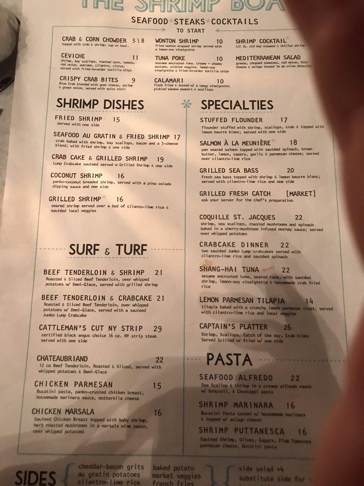 Carta del pub y bar Shrimp Boat Grill, Valrico