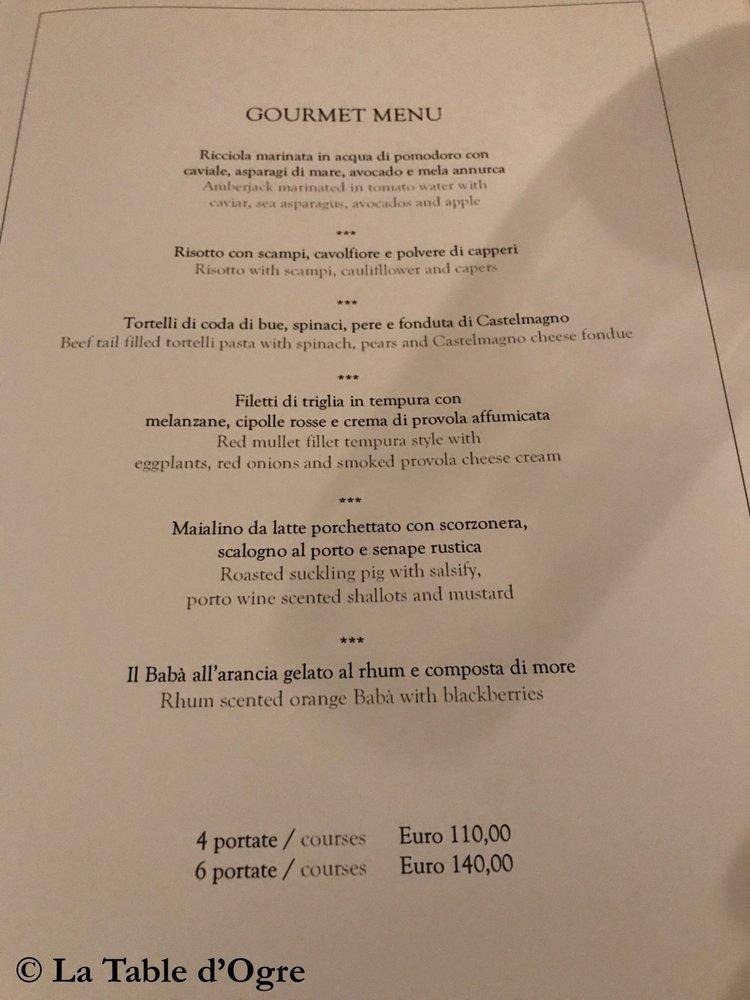 Menu da Assaje Restaurant, Roma
