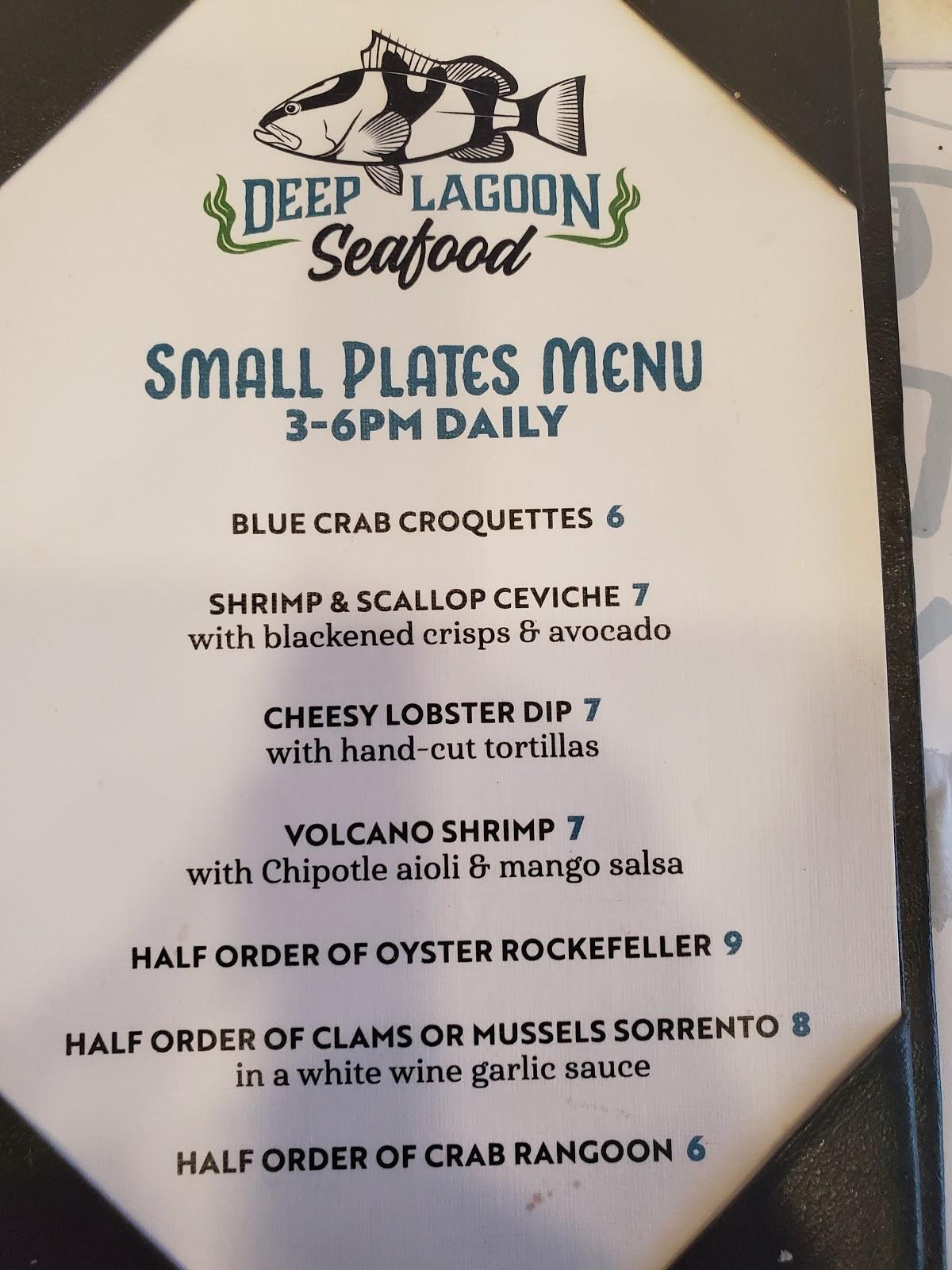 Menu at Deep Lagoon Seafood and Oyster House pub & bar, Fort Myers