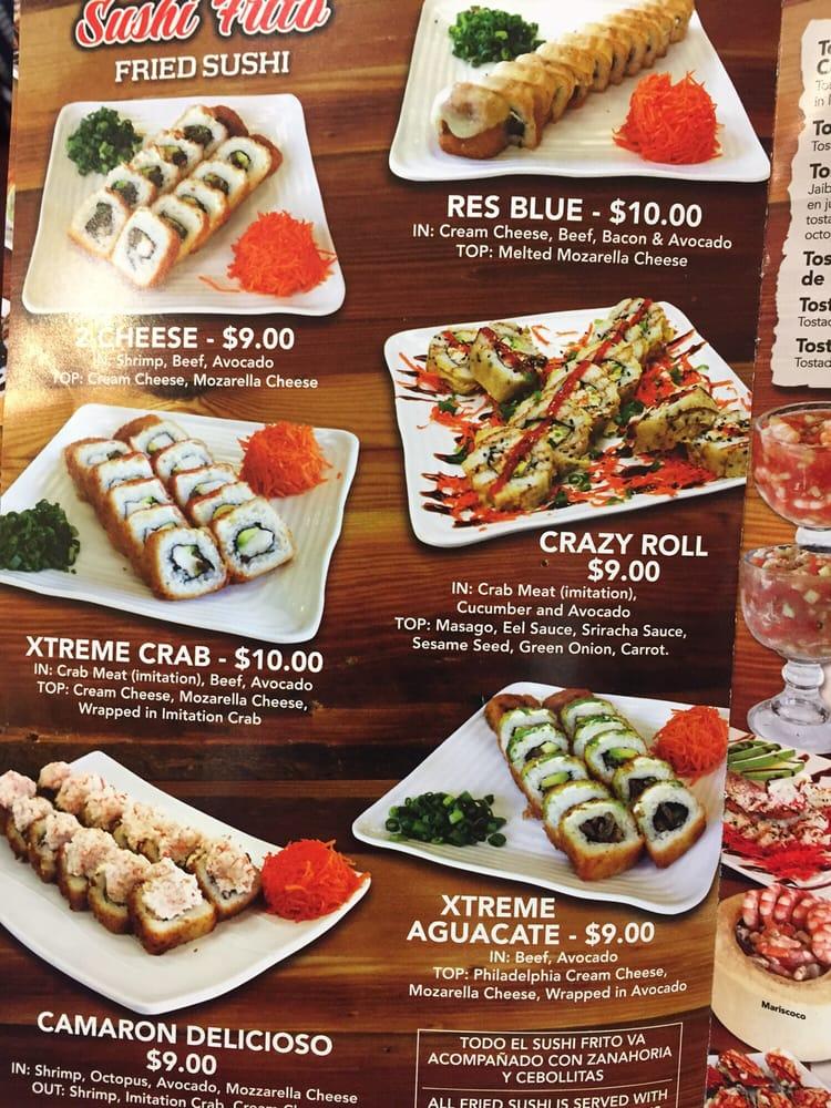 Menu at El Peri Sushi restaurant, Paramount