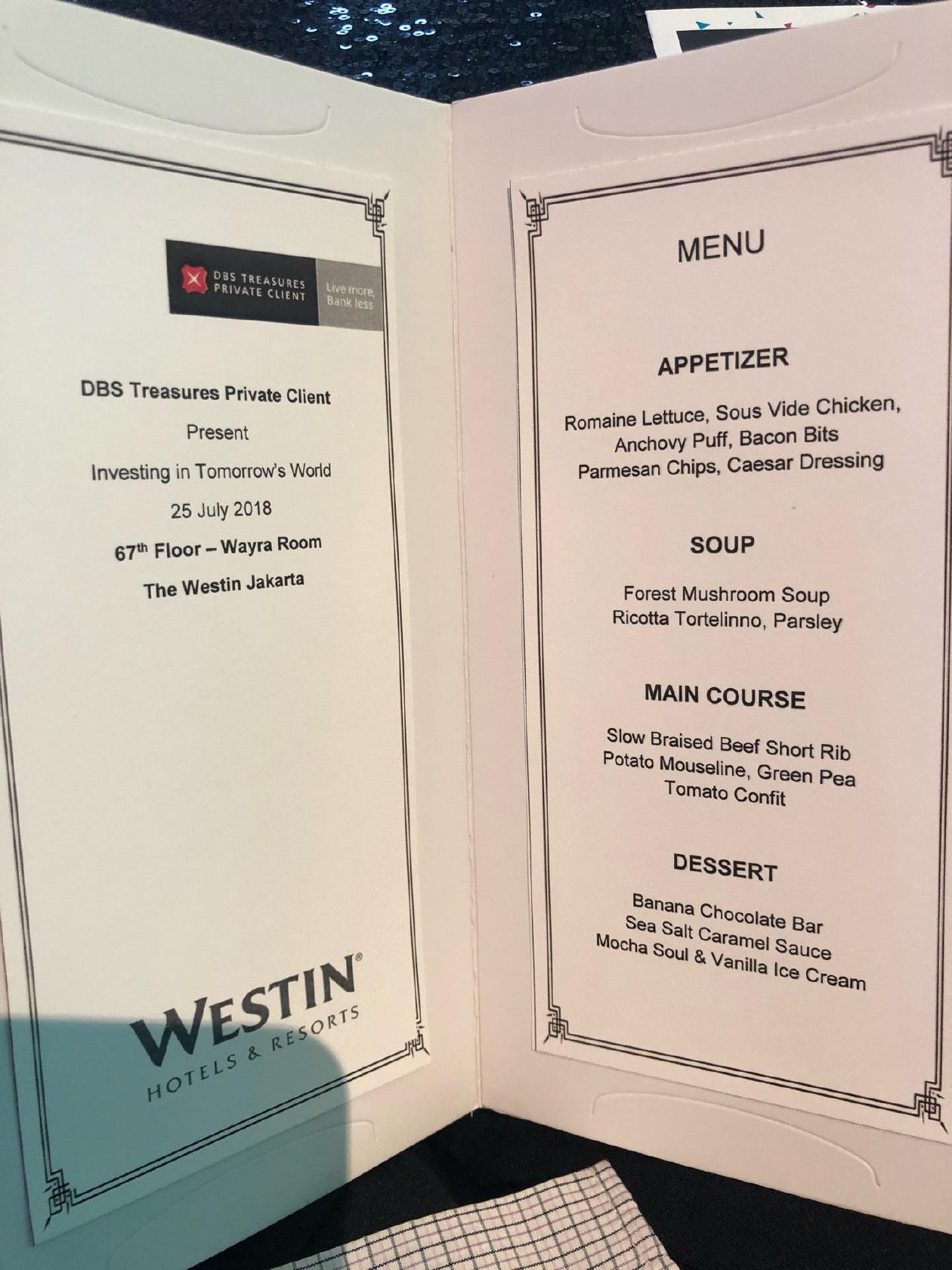 Menu at Henshin restaurant, South Jakarta