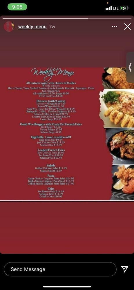 Menu at Ooh Wee Gourmet restaurant, Calumet City, E State St