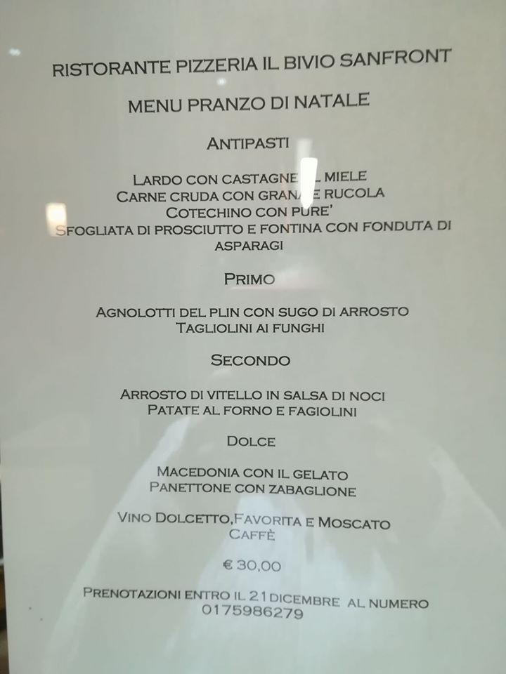 Menu da Ristorante Il Bivio, Sanfront