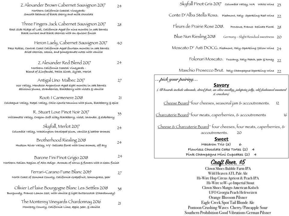Menu at Roots pub & bar, Saint Marys