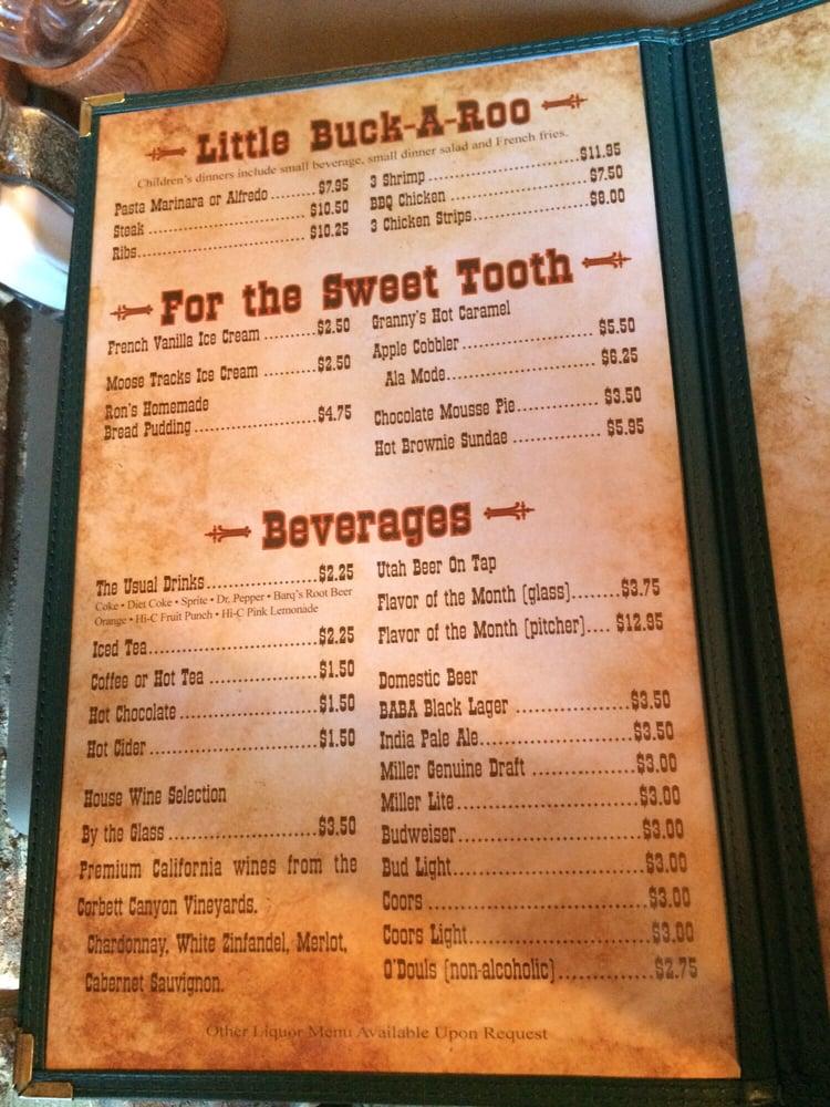Menu at Rusty's Ranch House BBQ, Cedar City, UT-14