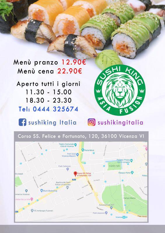 Menu at Sushi King restaurant, Vicenza