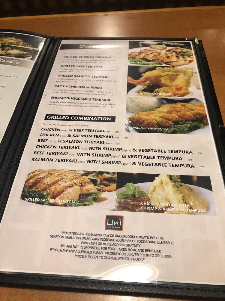 Menu at Uni Sushi restaurant, Surprise, N Litchfield Rd