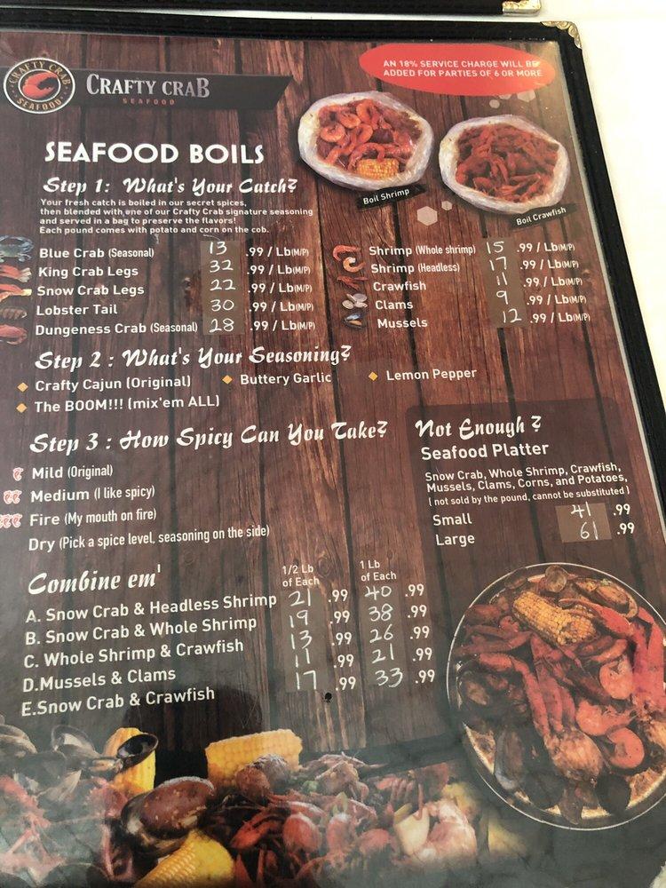 Menu at Crafty Crab Brandon restaurant, Brandon