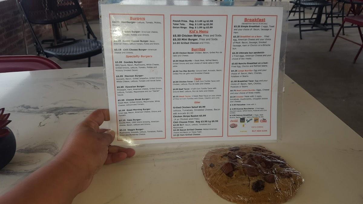Menu at J's Casa Burger restaurant, River Oaks