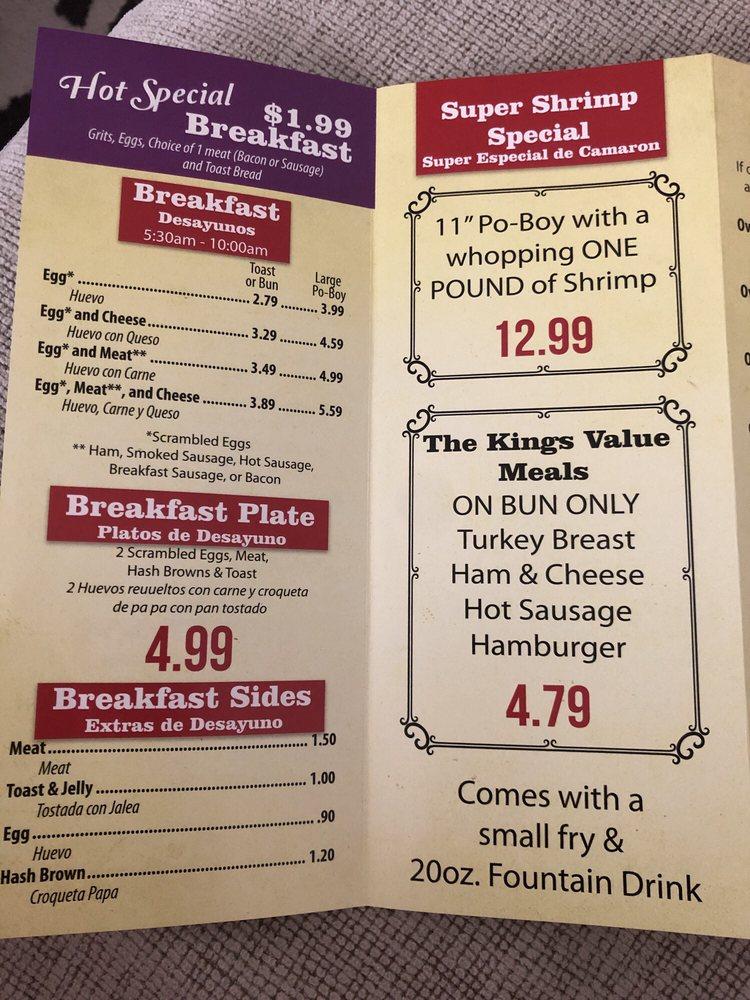 Menu at PO Boy Depot LLC restaurant, Marrero