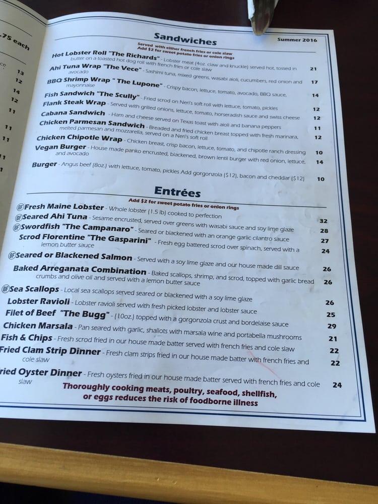 Menu at Rocky's Aqua restaurant, Clinton, 34 Riverside Dr #2