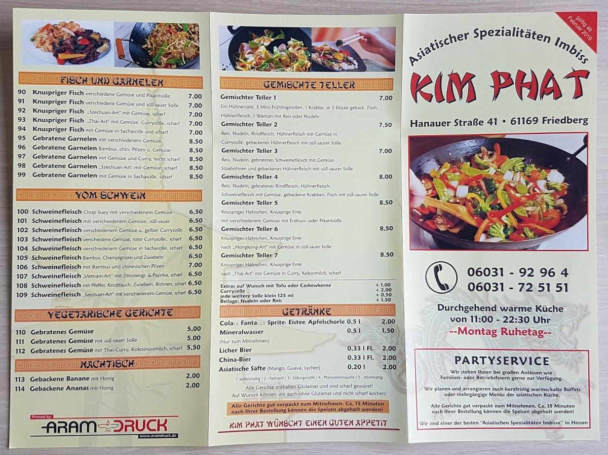 Speisekarte von Asia Imbiß Kim Phat pub & Bar, Friedberg (Hessen ...